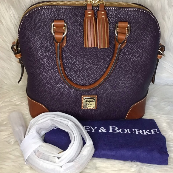 Dooney & Bourke | Bags | Dooney Pebble Leather Domed Zipper Satchel ...